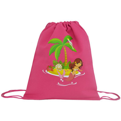 100% Cotton Fabric Custom Cinch Bags , Kids Canvas Cotton Cloth Drawstring Bags