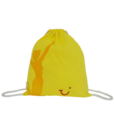100% Cotton Fabric Custom Cinch Bags , Kids Canvas Cotton Cloth Drawstring Bags