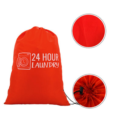 Large Drawstring Laundry Bag Durable Custom Polyester Laundry Bags