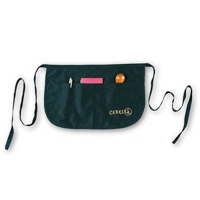 100% Cotton Short Waist Apron Durable Black Color BBQ Half Apron