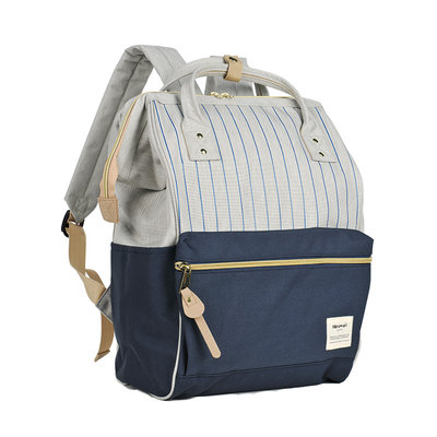 Striped Type Leisure Backpacks , Multi - Functional Baby Diaper Backpack