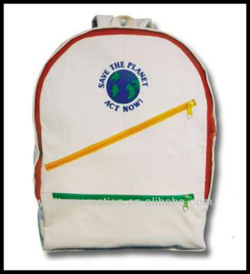 Natural Canvas Rucksack School Bag For Outdoor Activity Custom Logo Accepted