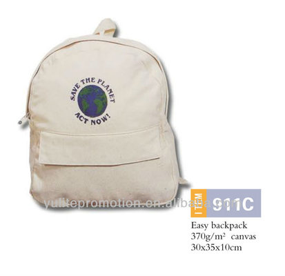 Natural Canvas Rucksack School Bag For Outdoor Activity Custom Logo Accepted