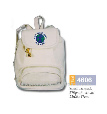 Natural Canvas Rucksack School Bag For Outdoor Activity Custom Logo Accepted