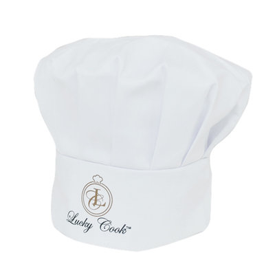 Classical Kitchen Cooking Cotton Chef Hat Fashion Printed White Chef Cap
