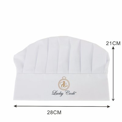 Classical Kitchen Cooking Cotton Chef Hat Fashion Printed White Chef Cap