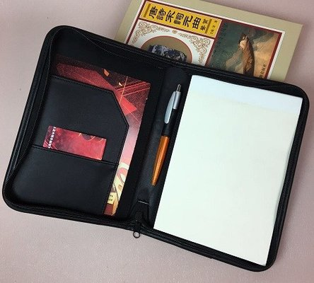 A5 Size Sheep Skin Imitation Leather Document Folder With Front Pocket