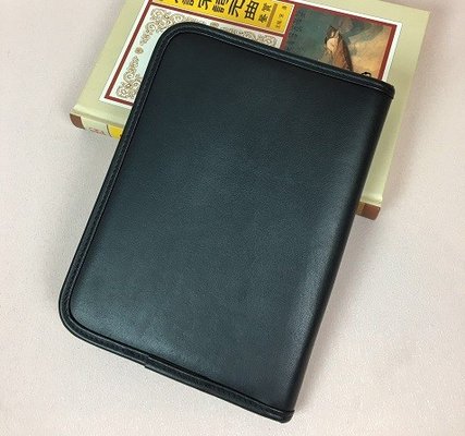 A5 Size Sheep Skin Imitation Leather Document Folder With Front Pocket