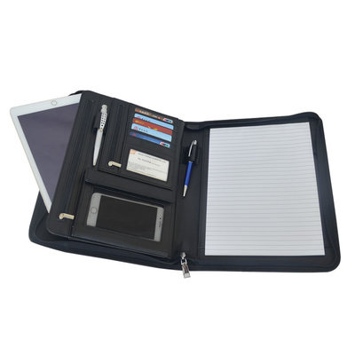 PU Material A4 Portfolio Folder , Leather A4 Zipped Conference Folder