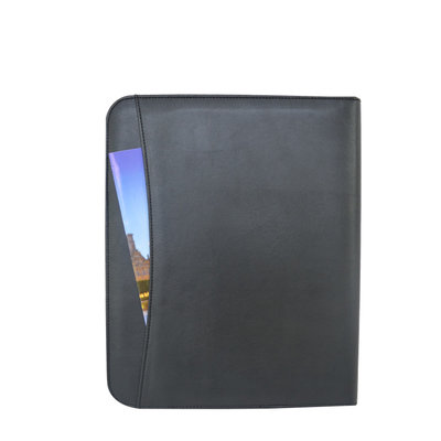 PU Material A4 Portfolio Folder , Leather A4 Zipped Conference Folder