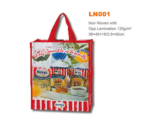 Supermarket PP Laminated Bags / Laminated Non Woven Polypropylene Bags