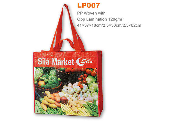 120gsm PP Laminated Bags 41x37x18cm Square Shape With Double Handles