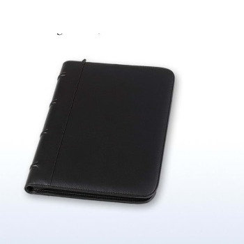 Cartella di conferenza del cuoio dell'unità di elaborazione A4, cartellina zippata di cuoio unisex A4