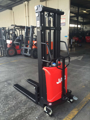 Warehouse Handling Tools Semi Electric Rider Stacker For Unloading Cargo