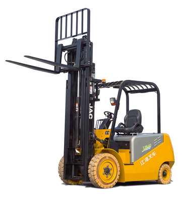 Yellow 1500kg Electric Forklift Material handling Truck Pneumatic Tyre CPD15J
