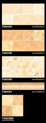 300*600mm sugar/candy glaze wall tiles matching 300*300 floor