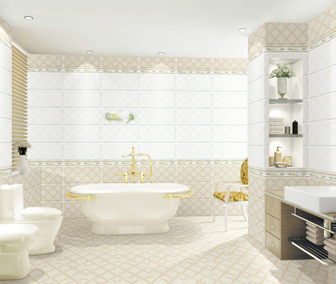 300*600mm glossy inkjet glaze bathroom wall tiles matching 300*300 floor