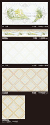 300*600mm glossy inkjet glaze bathroom wall tiles matching 300*300 floor