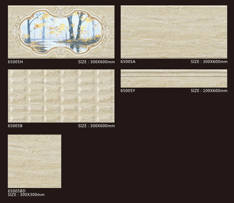 300*600mm glossy inkjet glaze bathroom wall tiles matching 300*300 floor