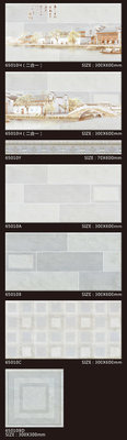 300*600mm glossy inkjet glaze bathroom wall tiles matching 300*300 floor