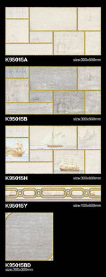 Bathroom/kitchen 300*600mm matching 300*300mm floor,golden k effect