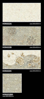 Bathroom/kitchen 300*600mm matching 300*300mm floor,golden k effect
