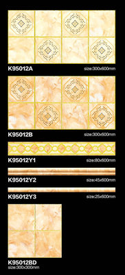 Bathroom/kitchen 300*600mm matching 300*300mm floor,golden k effect