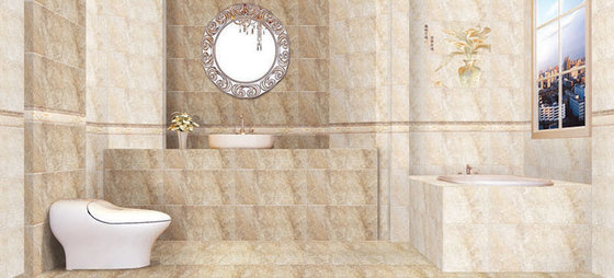 300*600mm glossy inkjet glaze bathroom wall tiles matching 300*300 floor