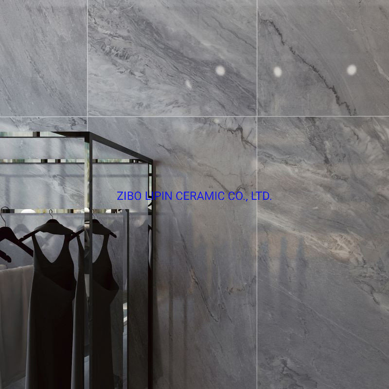 Hot Sale Dark Grey Glossy Glazed Porcelain Tiles (60X120) for Home Decoration