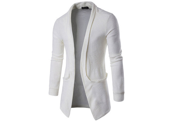 Mens Long Cotton And Acrylic 12GG Cable Cozy Knitted Cardigan Sweaters Autumn