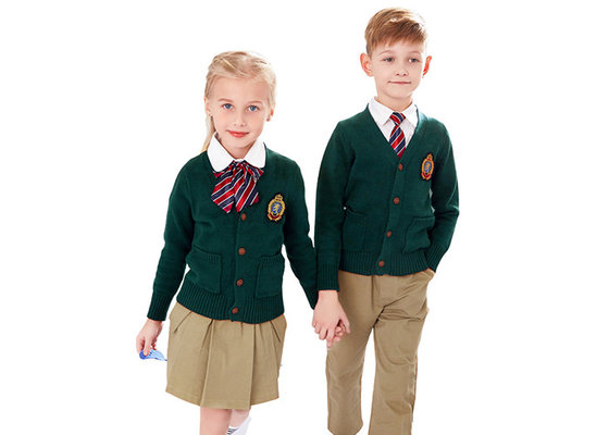 Breathable Unisex Grade A School Uniform Sweaters Pure Computer Knitted
