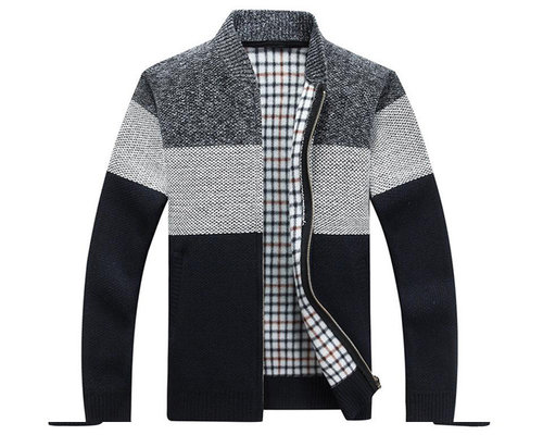OEM Long Sleeve Cardigan Zipper Cozy Knit Sweater
