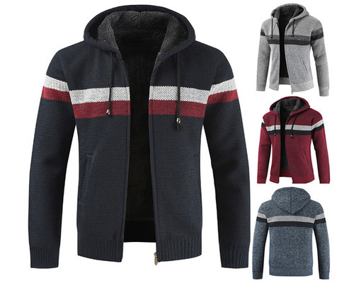 ISO Turtleneck Zipper Cardigan Hooded Cozy Knit Sweater