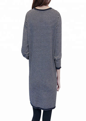 Striped Pattern Maternity Knit Sweater Loose Fit Type Polyester / Cotton Material