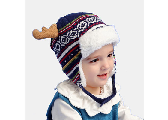 Knitted Ear Cuff Toddler Beanie Hat , Christmas Beanie Hat Unisex Gender