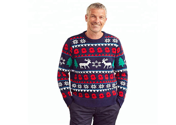 Christmas Sweater Knitting Xmas Deer Patterns Sweater Durable For Couple