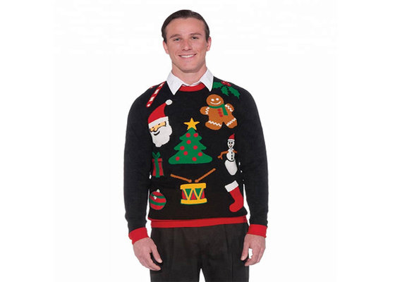 Delicate Ugly Christmas Sweater Christmas Features Patterns Knitted Sweater