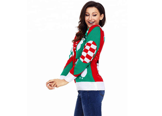 Red Funny Ugly Christmas Snowman Knitting Sweater Designs Ideas For Women