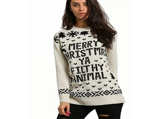 White Ugly Christmas Sweater Jumper Knitting Patterns 12 GG For Womens