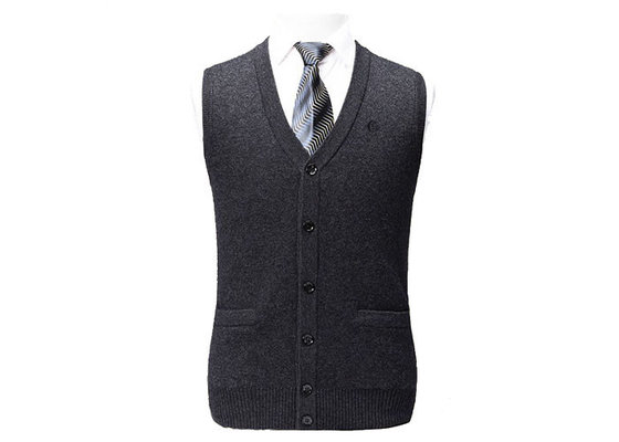 Mens 100% Pure Cashmere Sweaters Casual Value Sweater Vest ODM / OEM Accepted