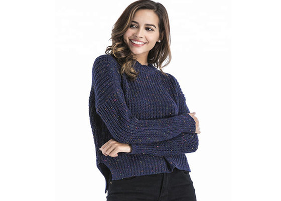Cozy Cable Knitted Acrylic Sweaters Womens Pullover Style Generous Neckline Design