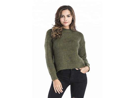Cozy Cable Knitted Acrylic Sweaters Womens Pullover Style Generous Neckline Design