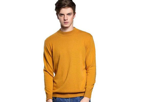 Fancy Winter Cashmere Sweater Men , Black Cashmere Sweater Tight 12 Gauge