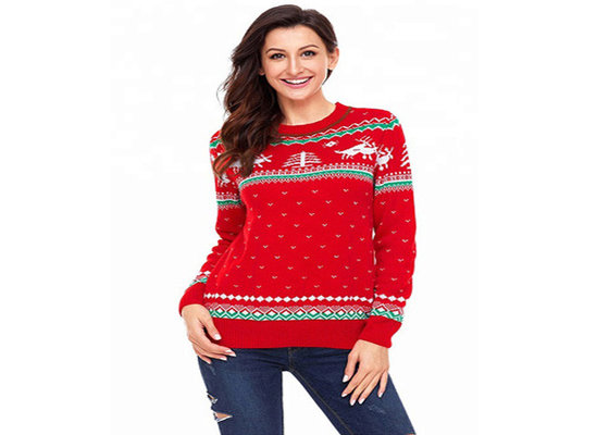 Girls China Cool Ugly Christmas Reindeer Snowflake Sweater Jumper OEM Service