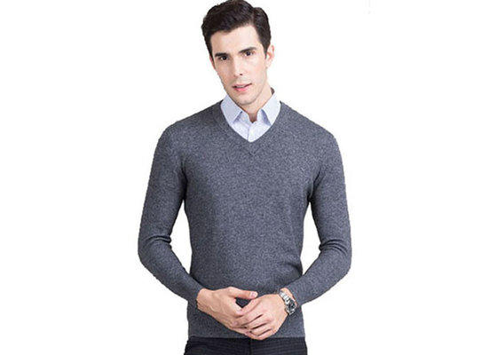 100% Pure Cashmere Sweaters V Neck Men Pullover Breathable Business Style