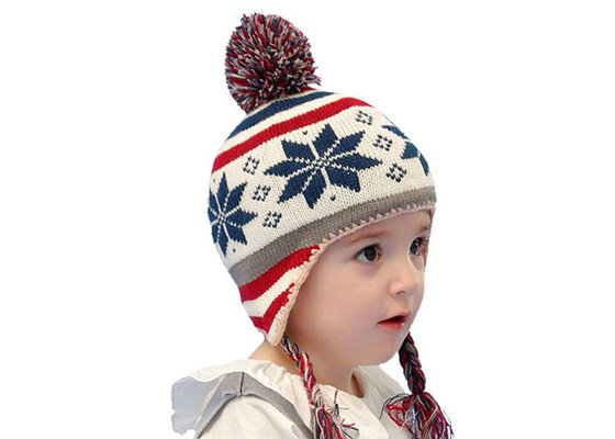 Xmas Cartoon Design Warm Winter Accessories Knitted Beanie For Children