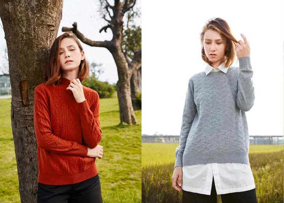Tailored Jacquard Pattern O Neck Cashmere Sweater Womens Anti - Pilling Breathable