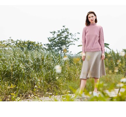 Tailored Jacquard Pattern O Neck Cashmere Sweater Womens Anti - Pilling Breathable