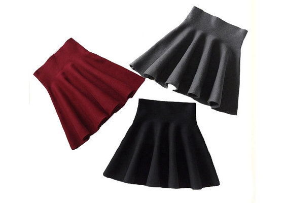 High Waist Grid Pattern Girls Skater Skirt / Fashionable Plaid Mini Skirt