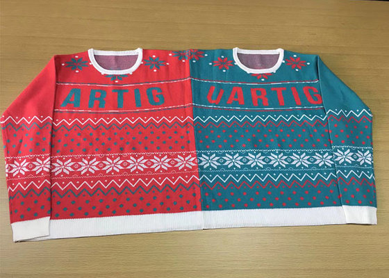 Fashion Knitted Unisex Christmas Twin Sweater , Crazy Cool Christmas Jumpers